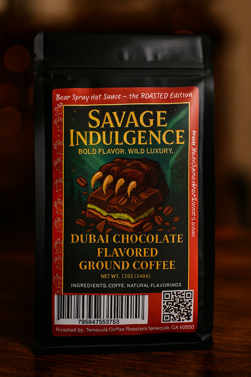 Savage Indulgence-Dubai Chocolate Coffee – Bear Spray Hot Sauces and MORE!
